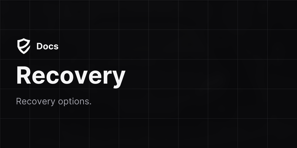 Recovery - Exodus Docs
